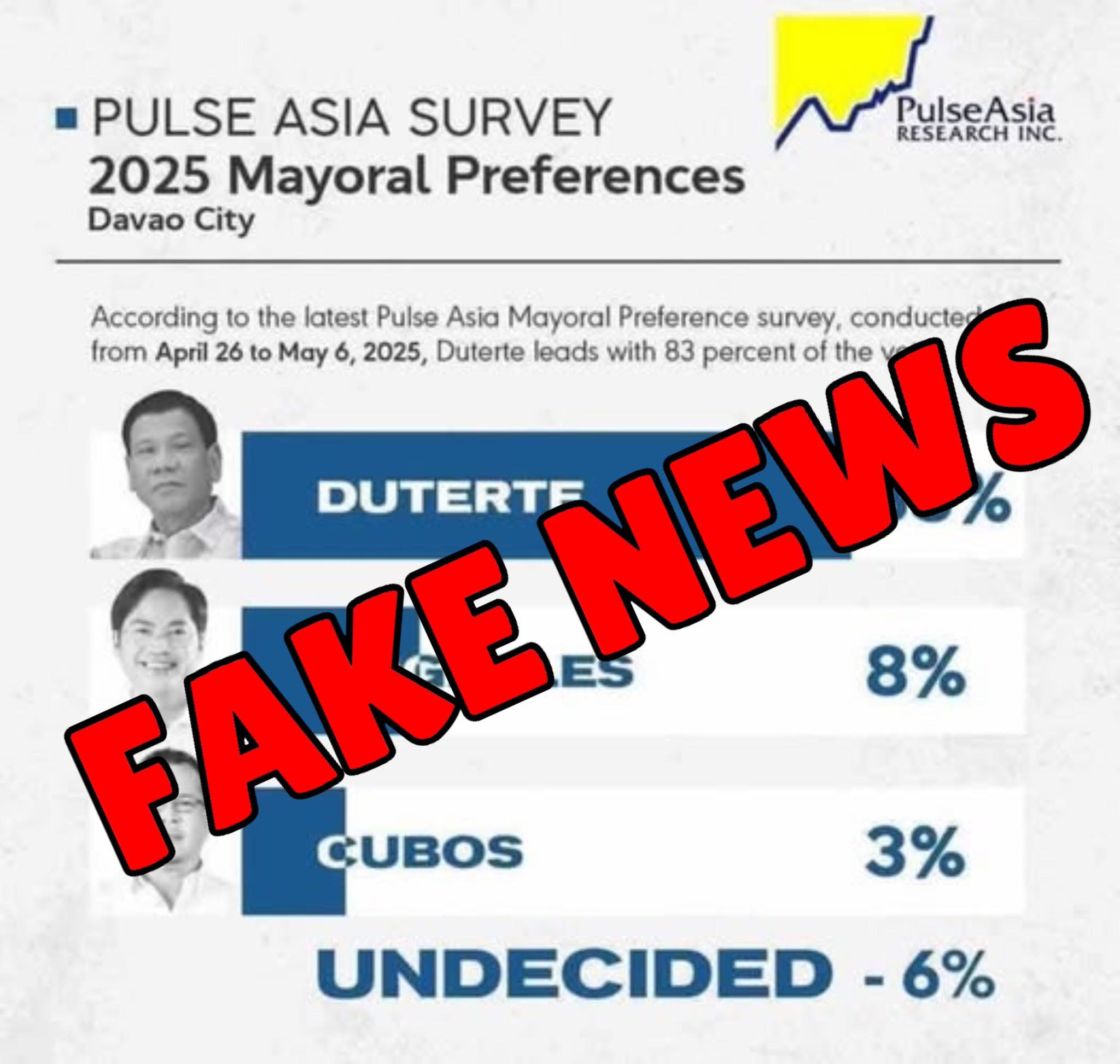 Last minute survey na pinapakitang panalo ang Duterte, peke; Pulse Asia ...