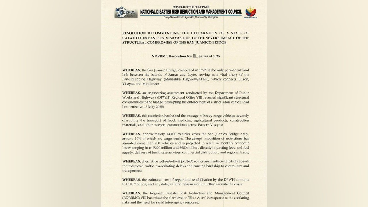 Deklarasyon ng State of Calamity sa Eastern Visayas, inirekomenda ng NDRRMC kay PBBM dahil sa ...