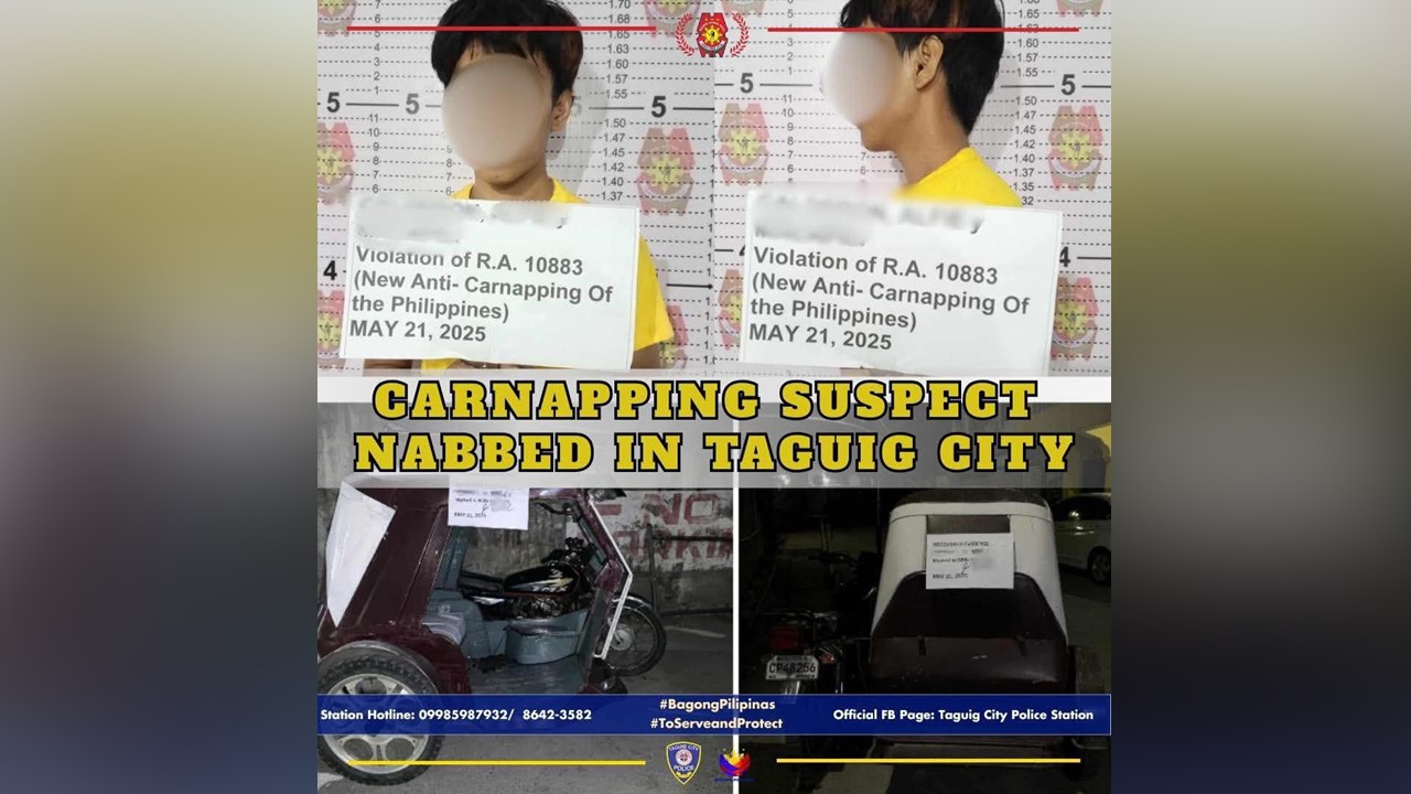 Isa sa mga nagnakaw ng motorsiklo sa Taguig nahuli na; Pangalawang suspek pinaghahanap pa rin ...