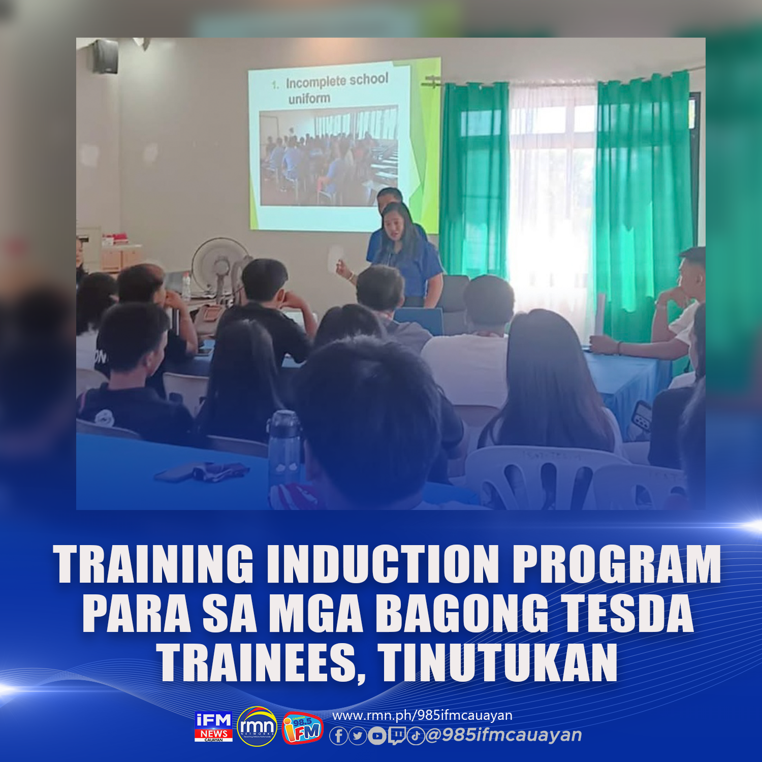 TRAINING INDUCTION PROGRAM PARA SA MGA BAGONG TESDA TRAINEES, TINUTUKAN ...