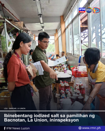 IBINEBENTANG IODIZED SALT SA PAMILIHAN NG BACNOTAN, LA UNION, ININSPEKSYON - RMN Networks