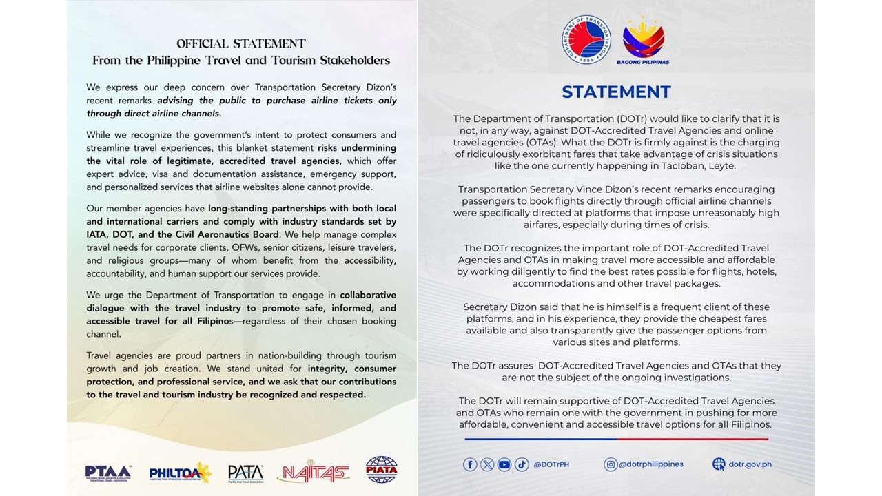 Grupo ng travel agencies sa bansa, umalma sa pahayag ng DOTr tungkol sa ...
