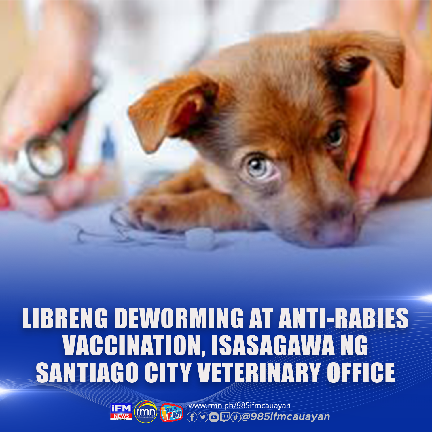 LIBRENG DEWORMING AT ANTI-RABIES VACCINATION, ISASAGAWA NG SANTIAGO ...