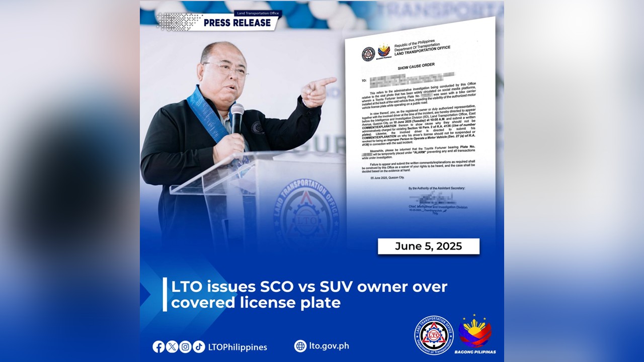May-ari ng puting SUV na tinakpan ang plate number para maiwasan ang NCAP, inisyuhan ng show ...