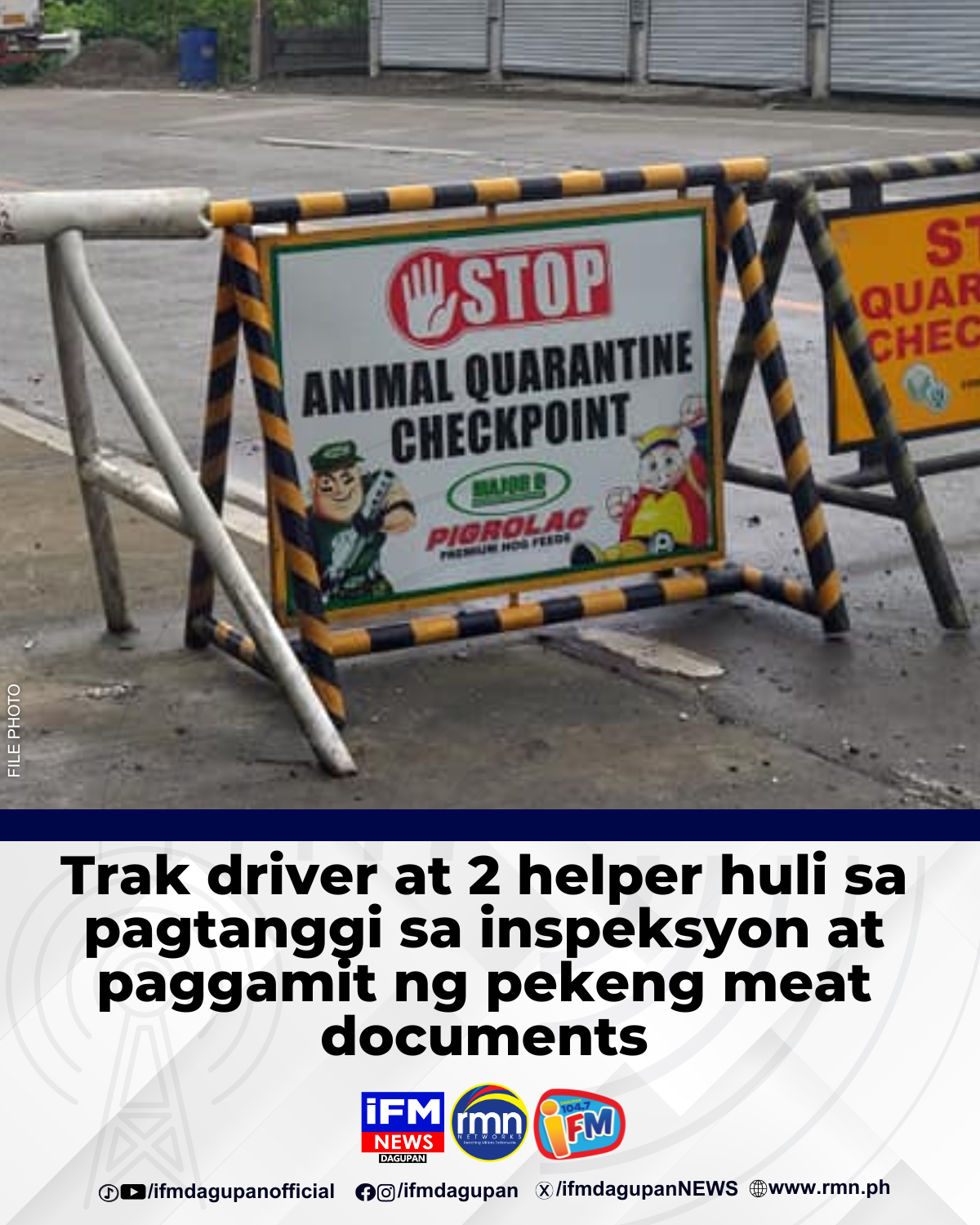 DRAYBER NG TRAK DALAWANG HELPER NITO, HULI MATAPOS TUMANGGI SA ...