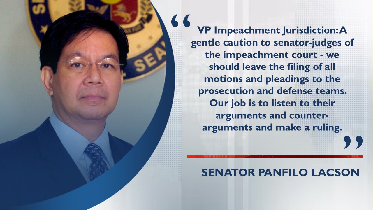 Senador, may paalala sa tunay na tungkulin ng mga senator-judges - RMN ...