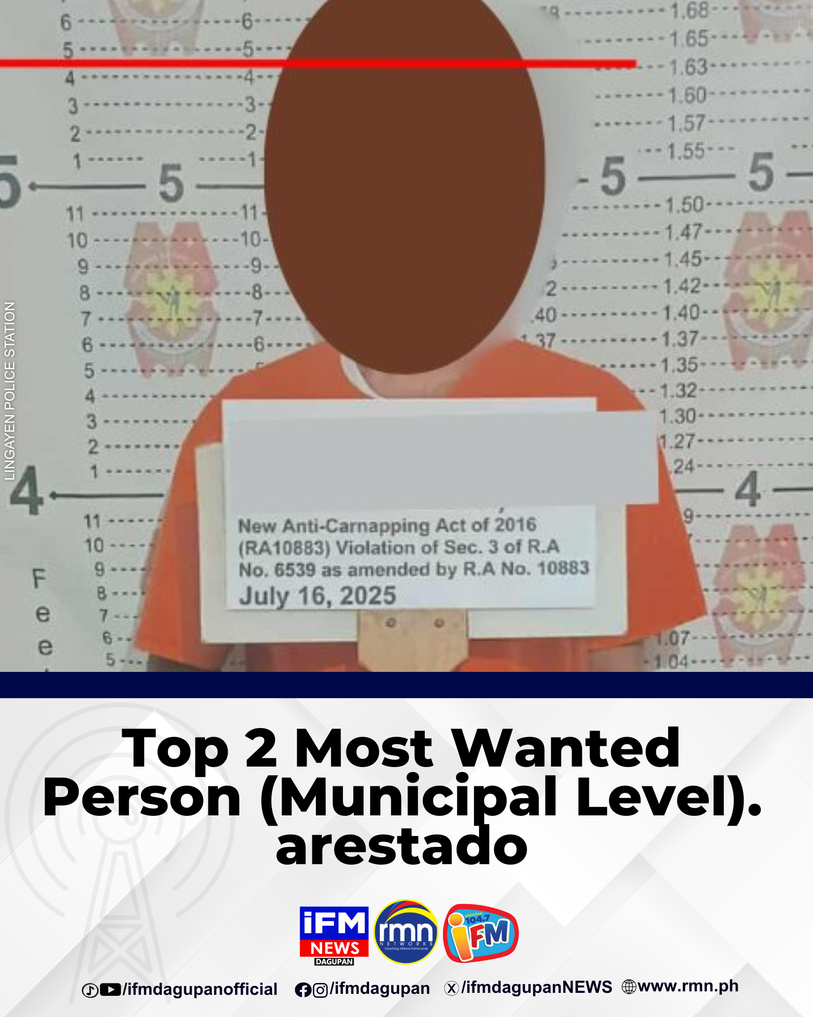 TOP 2 WANTED PERSON MUNICIPAL LEVEL, ARESTADO - RMN Networks