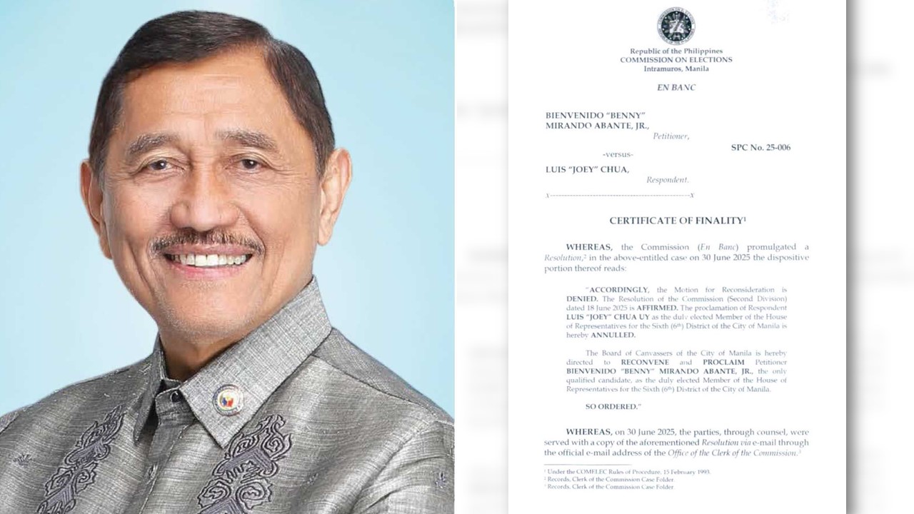 Proklamasyon ni Benny Abante bilang nanalong kongresista ng 6th ...