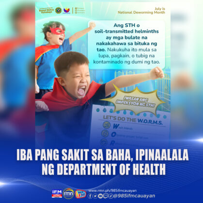 IBA PANG SAKIT SA BAHA, IPINAALALA NG DEPARTMENT OF HEALTH - RMN Networks