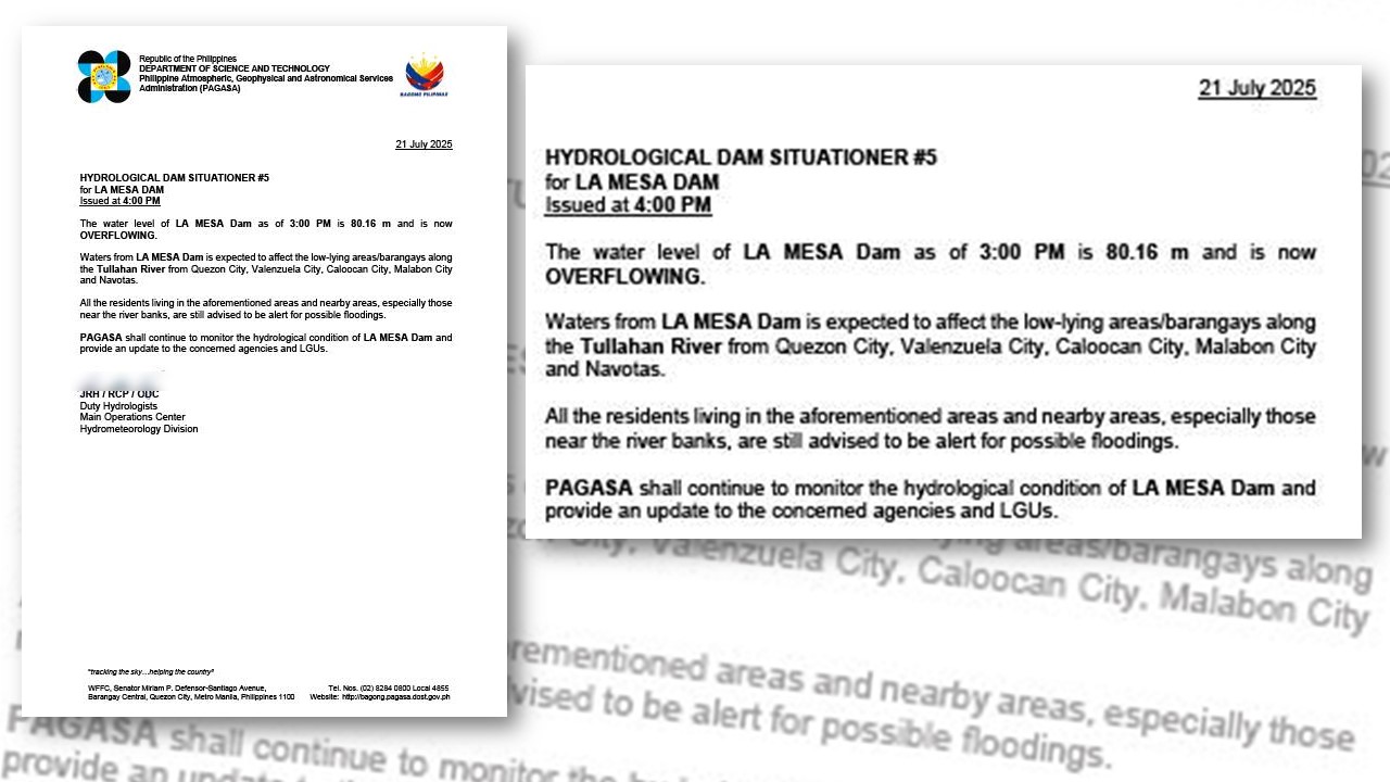 La Mesa dam, umapaw na - RMN Networks