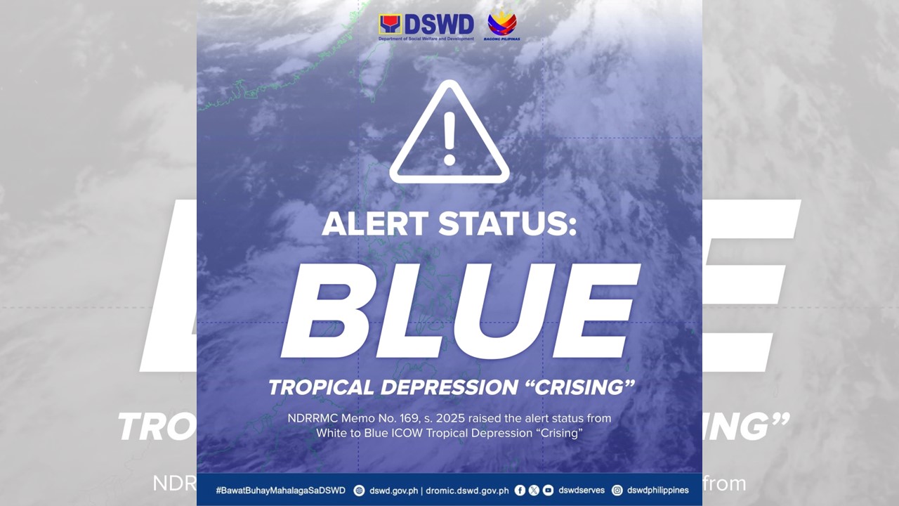 DSWD, naka-blue alert status na bilang paghahanda sa Bagyong Crising ...