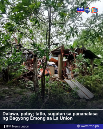 DALAWA, PATAY; TATLO, SUGATAN SA PANANALASA NG BAGYONG EMONG SA LA UNION - RMN Networks