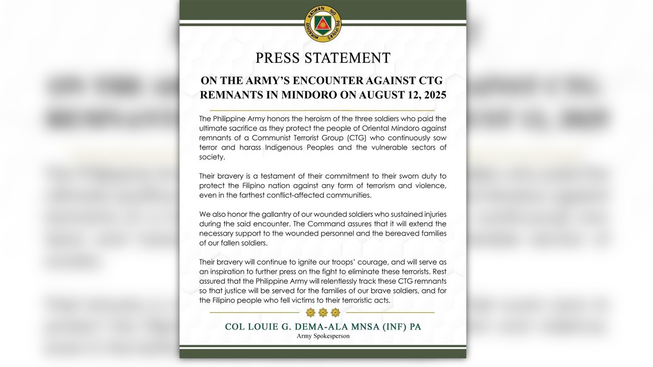 Philippine Army, kinilala ang kabayanihan ng 3 sundalong nasawi matapos ...