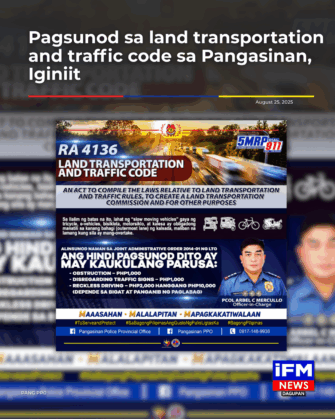 PAGSUNOD SA LAND TRANSPORTATION AND TRAFFIC CODE SA PANGASINAN, IGINIIT ...