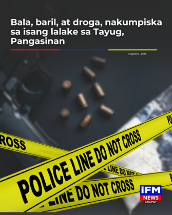 BALA, BARIL AT DROGA, NAKUMPISKA SA ISANG LALAKE SA TAYUG, PANGASINAN ...