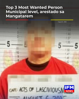 TOP 3 MWP MUNICIPAL LEVEL, ARESTADO SA MANGATAREM - RMN Networks