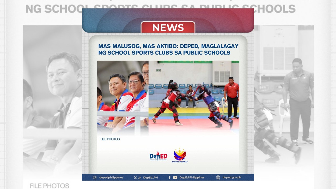 Pagbuo ng school sports clubs, iniutos ni DepEd Sec. Angara sa mga public schools - RMN Networks
