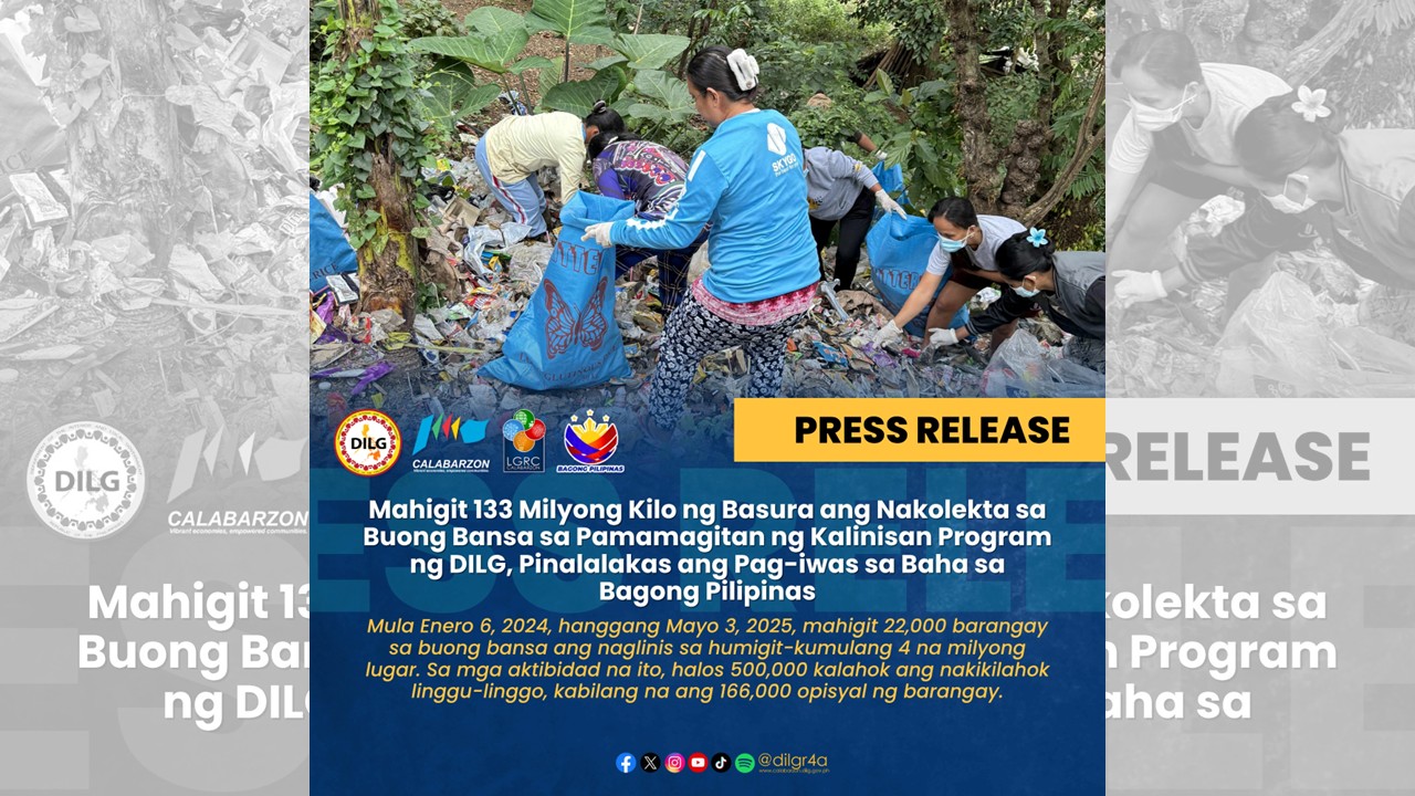 Mahigit 133 million kilo ng basura, nakolekta sa Kalinisan Program ng DILG para maiwasan ang mga ...