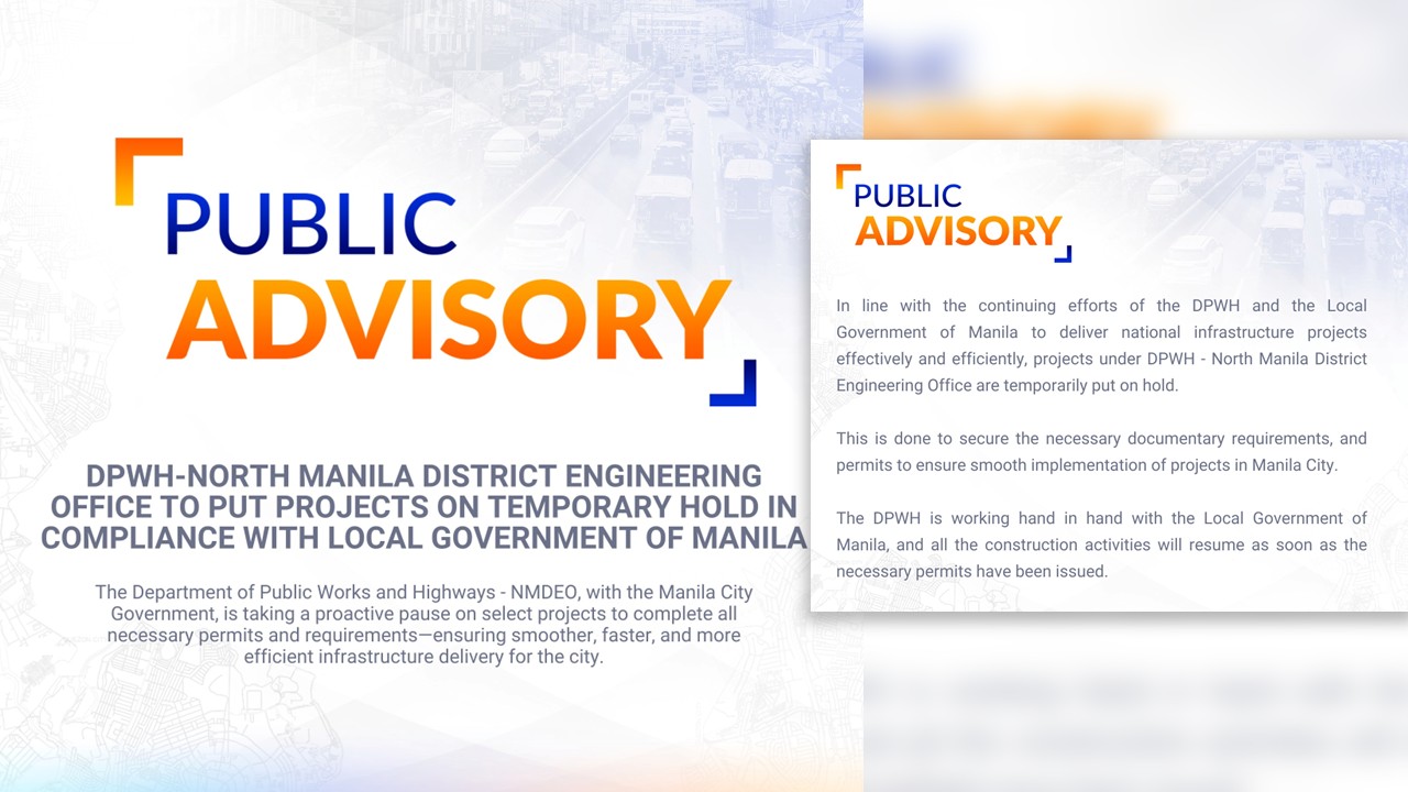 Pagsasagawa ng proyekto ng DPWH North Manila District Engineering Office sa Maynila ...