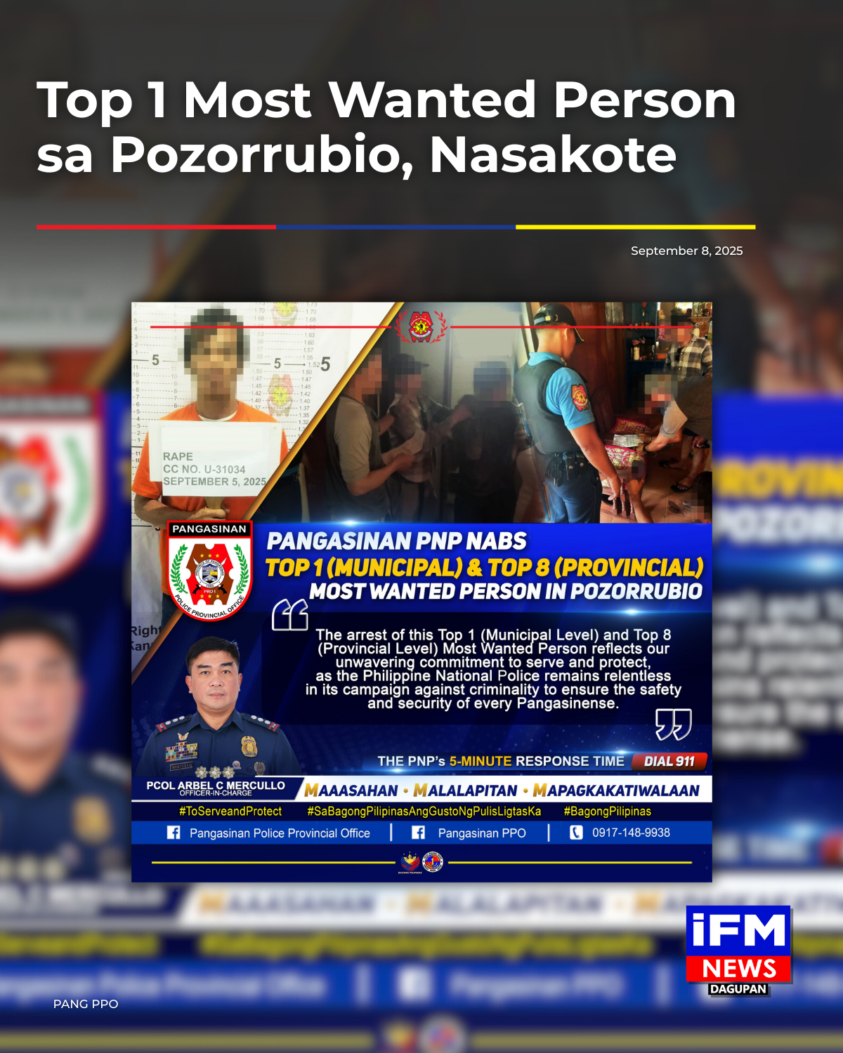 TOP 1 MOST WANTED PERSON SA POZORRUBIO, NASAKOTE - RMN Networks