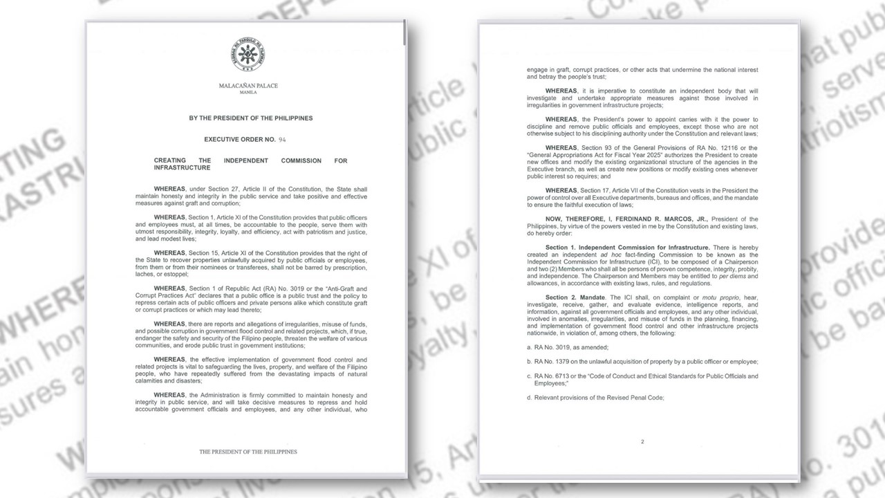 PBBM, nilagdaan na ang kautusang nagtatatag ng independent commission na mag-iimbestiga sa mga ...