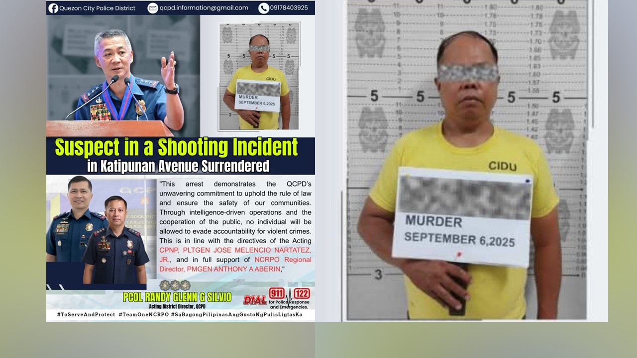 Suspek sa shooting incident sa Katipunan Avenue na ikinamatay ng isang indibidwal sa Quezon City ...
