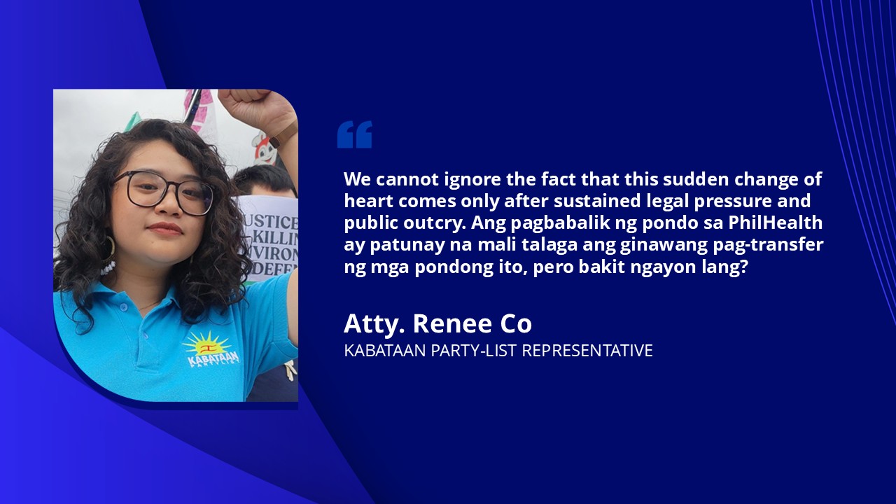 Timing ng pagbabalik sa P60-B PhilHealth fund, kaduda-duda para sa mga ...