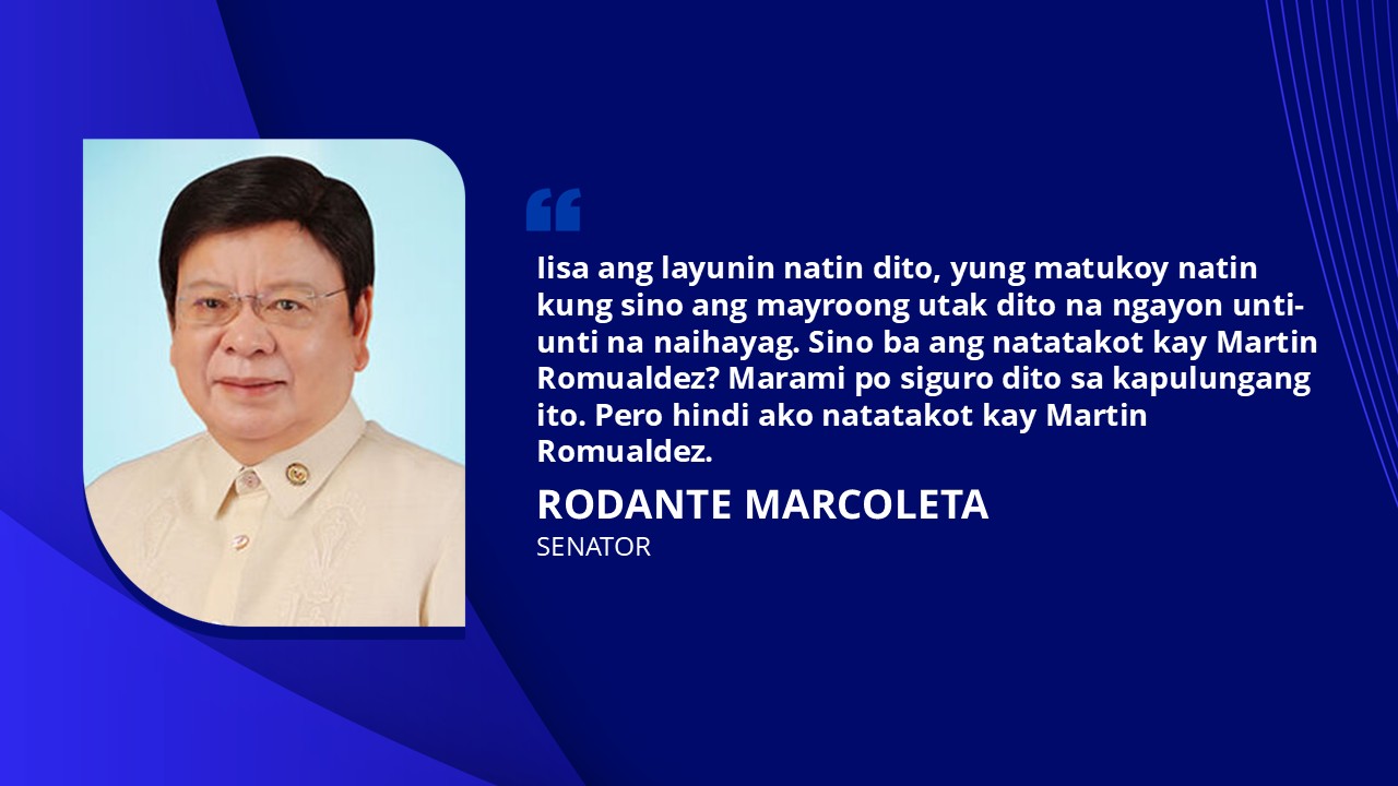 Sen. Rodante Marcoleta, hindi natatakot kay Cong. Martin Romualdez ...