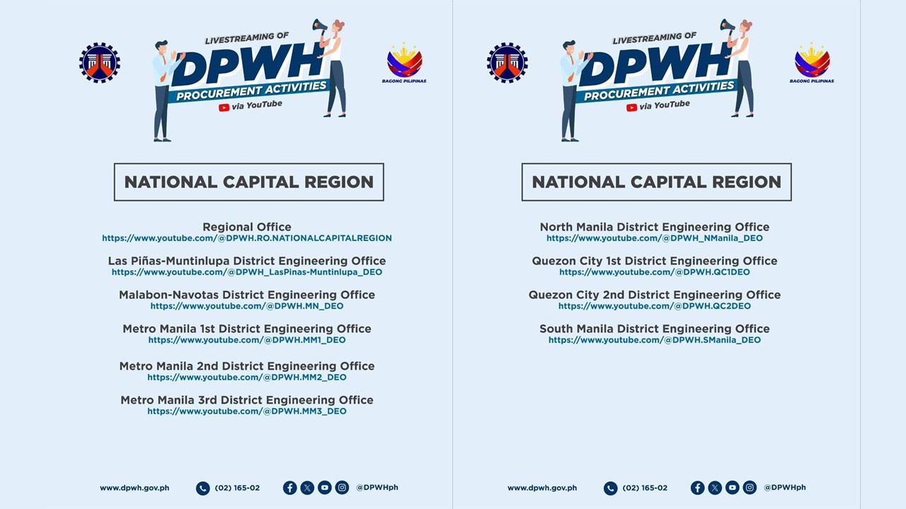 DPWH NCR, ila-livestream na ang procurement activities - RMN Networks