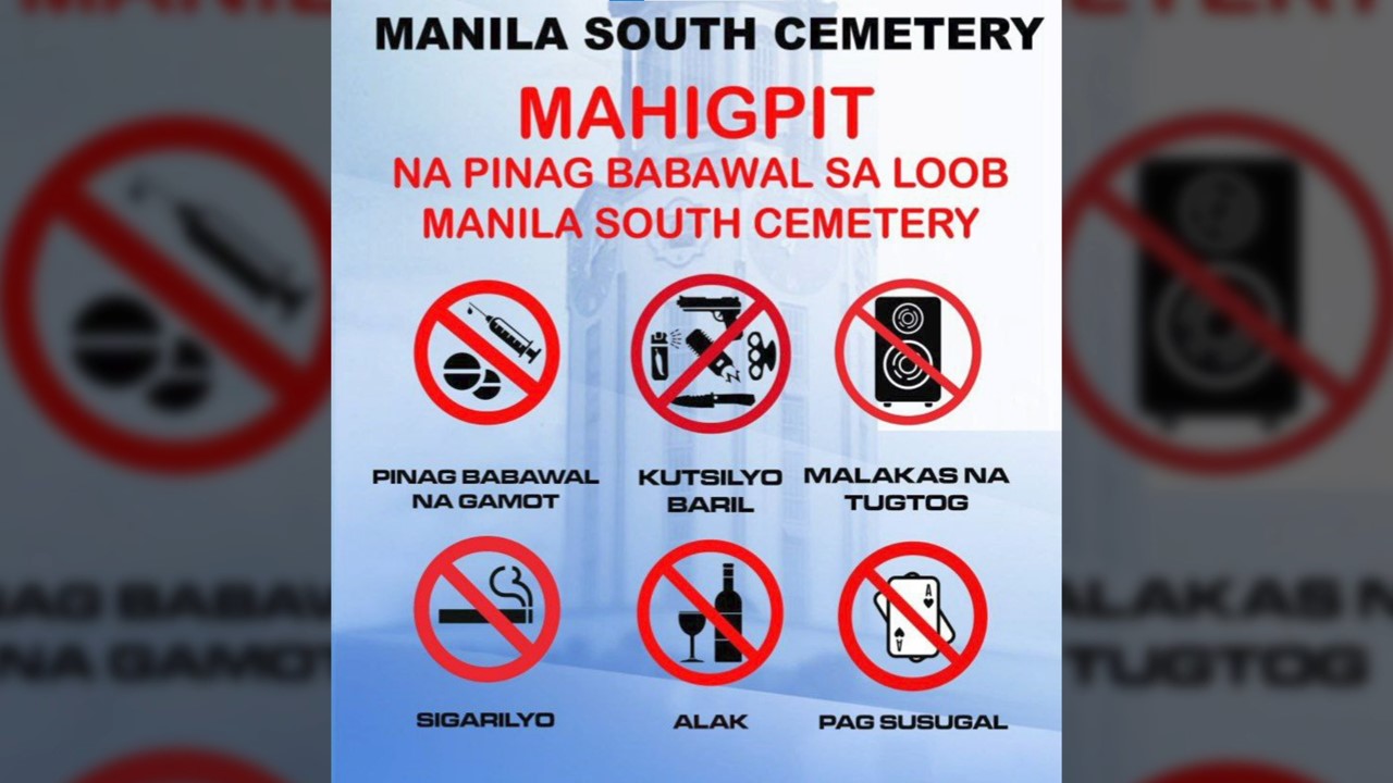 Pamunuan ng Manila South Cemetery, nagpaalala sa mga alituntunin at mga ...