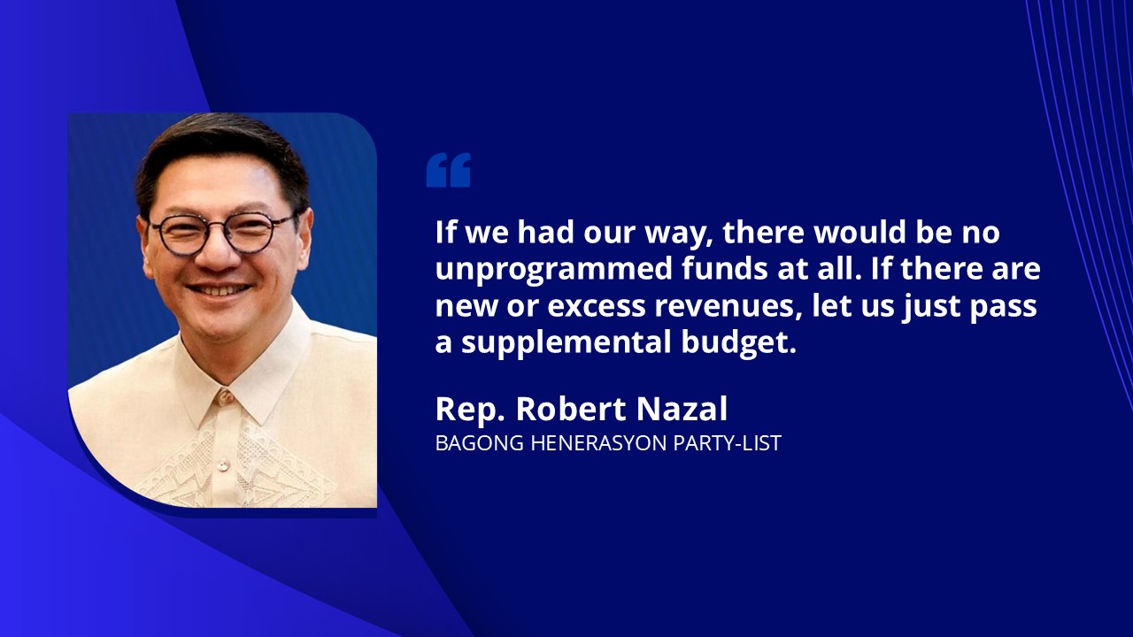 Unprogrammed appropriations, iginiit na alisin na sa taunang pambansang ...