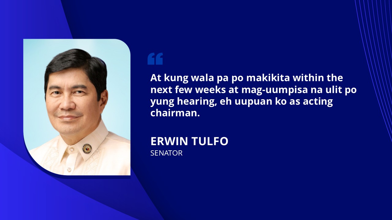 Sen. Erwin Tulfo, handang maging ganap na chairman ng Blue Ribbon ...