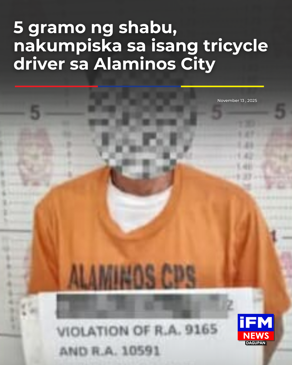 5 GRAMO NG SHABU, NAKUMPISKA SA ISANG TRICYCLE DRIVER SA ALAMINOS CITY ...