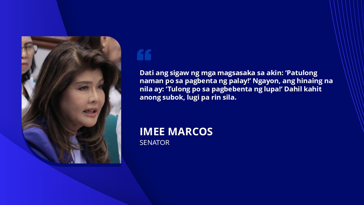 Senador, iginiit ang hirap ng mga magsasaka ngayong National Rice ...