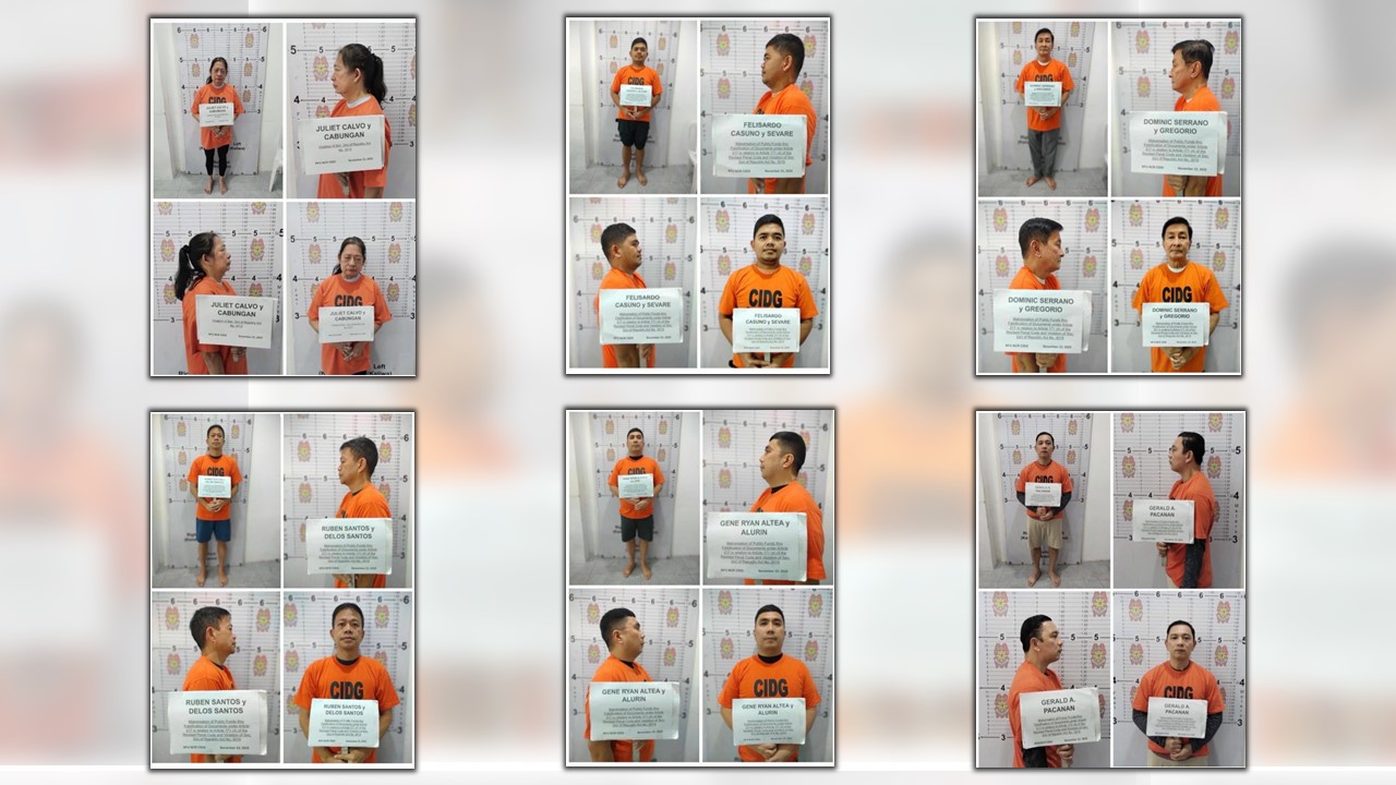 Mugshots ng mga naarestong suspek sa flood control scam, isinapubliko ...