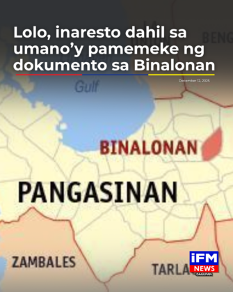LOLO, INARESTO DAHIL SA UMANO'Y PAMEMEKE NG DOKUMENTO SA BINALONAN ...