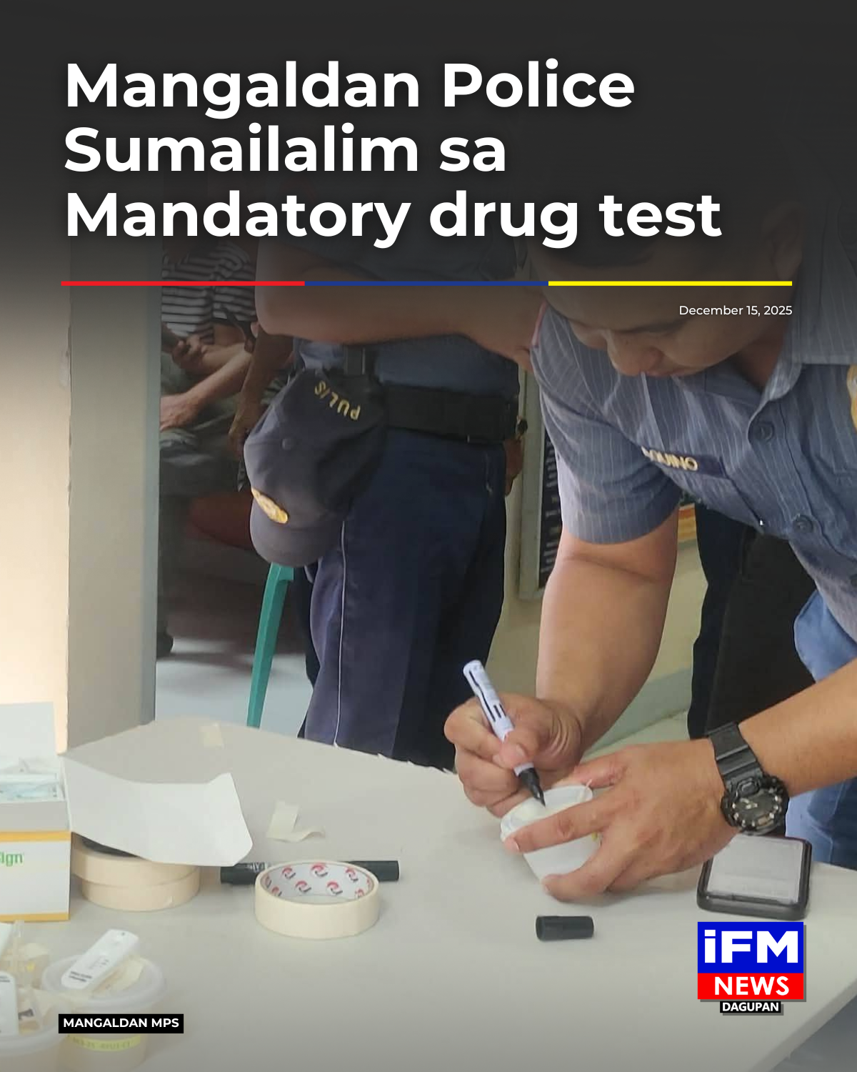 MANGALDAN POLICE SUMAILALIM SA MANDATORY DRUG TEST - RMN Networks