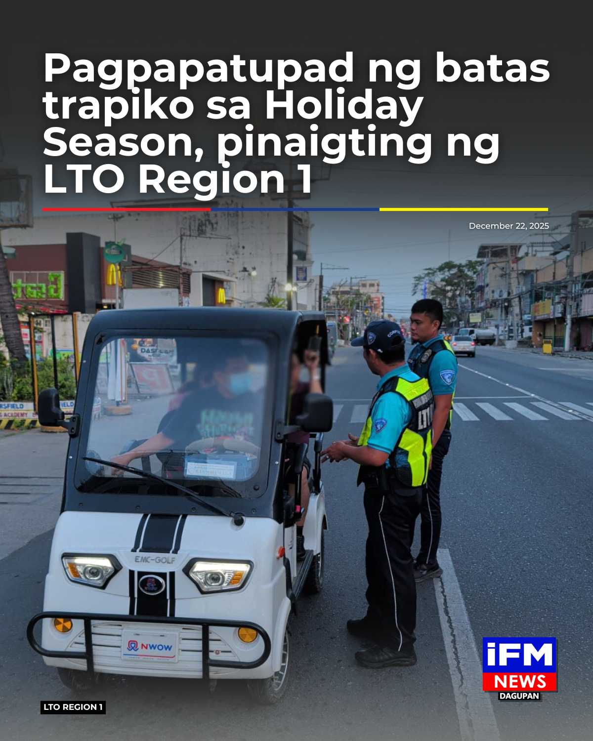 PAGPAPATUPAD NG BATAS TRAPIKO SA HOLIDAY SEASON, PINAIGTING NG LTO ...