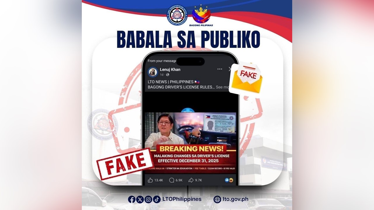 Umano’y bagong driver’s license rules na kumakalat online, peke ayon sa ...