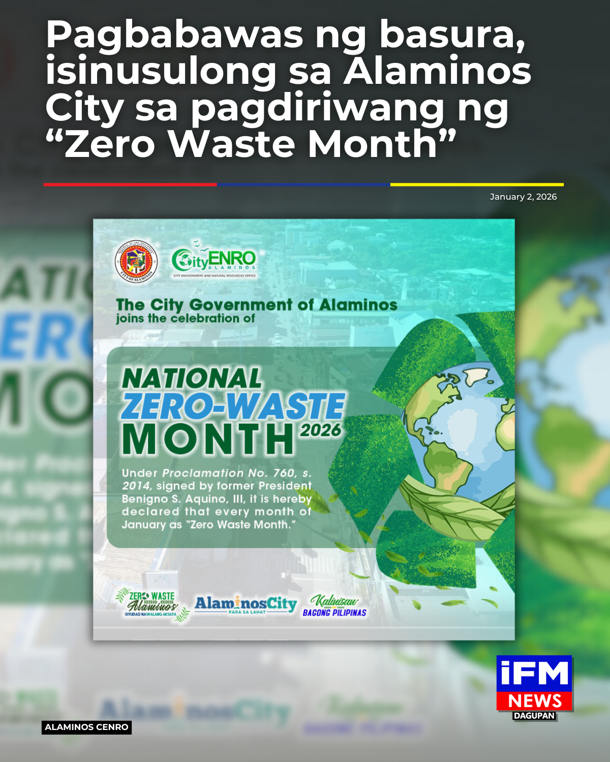 PAGBABAWAS NG BASURA, ISINUSULONG SA ALAMINOS CITY SA PAGDIRIWANG NG ...
