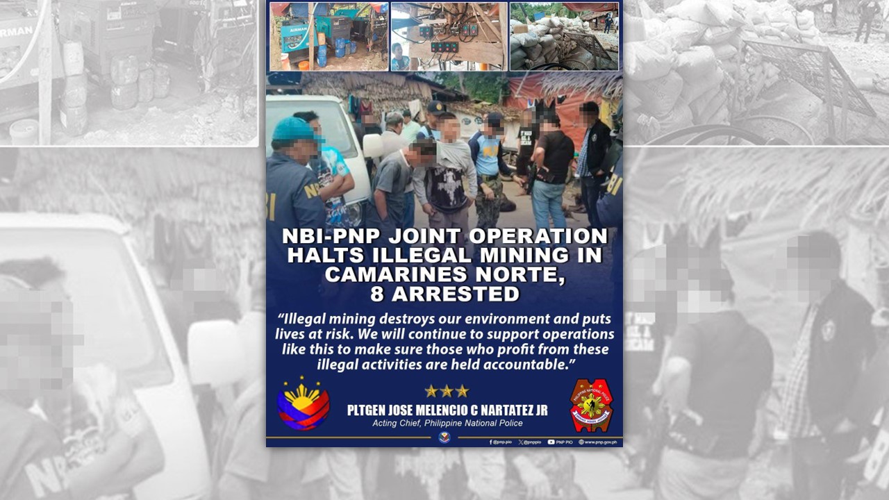 8 indibidwal, arestado kaugnay ng ilegal na pagmimina sa Camarines ...