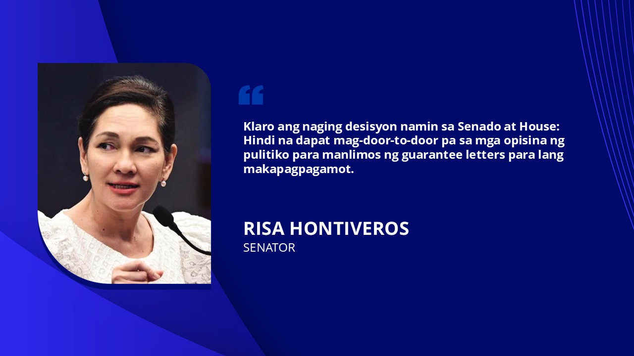 Malinaw na guidelines para sa medical assistance, pinatitiyak ng isang ...