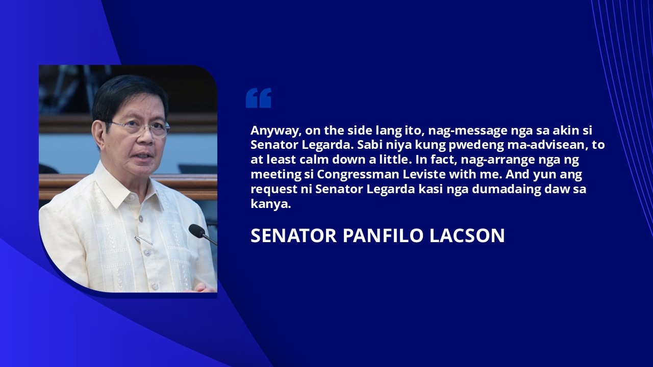 Sen. Ping Lacson, pinayuhan si Cong. Leandro Leviste na huwag bara-bara ...