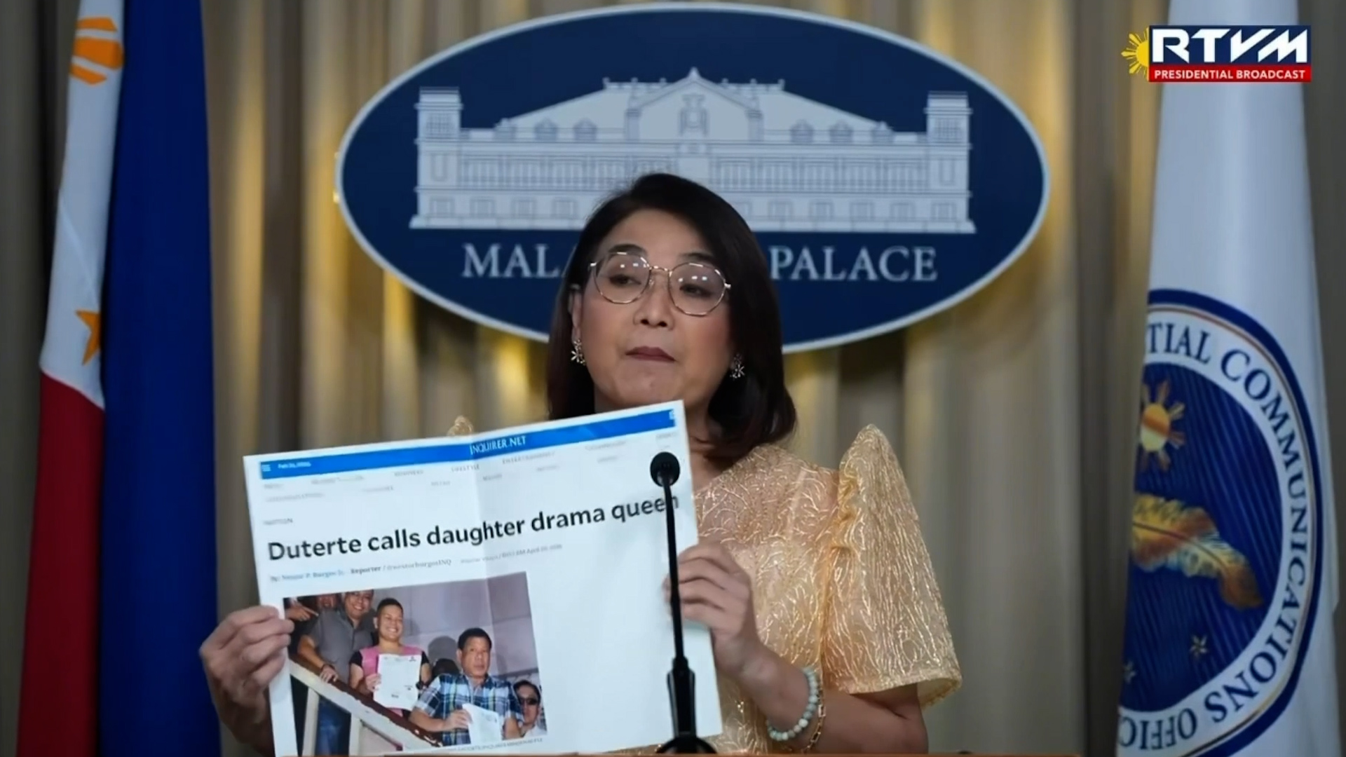 Malacañang, inungkat ang lumang banat ni FPRRD na 'drama queen' si VP ...