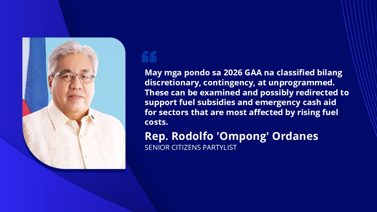 Mga pondo sa ilalim ng 2026 national budget na maaaring ilaan sa fuel ...