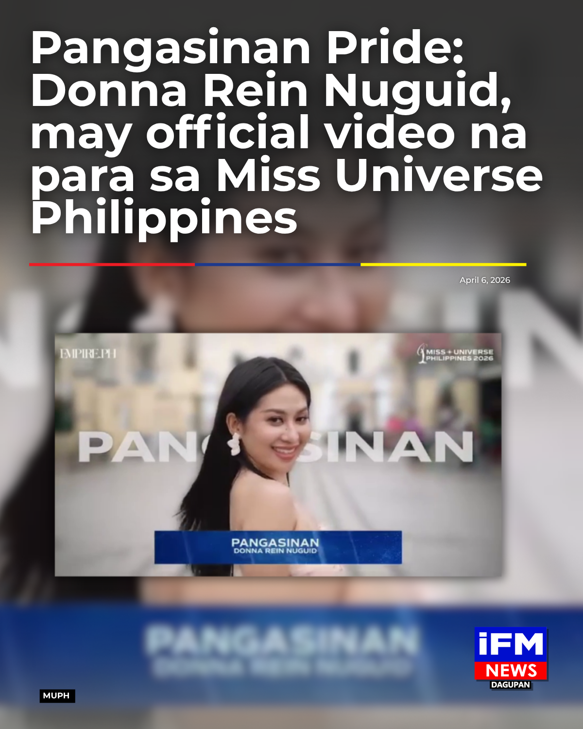 PANGASINAN PRIDE: DONNA REIN NUGUID, MAY OFFICIAL VIDEO NA PARA SA MISS ...