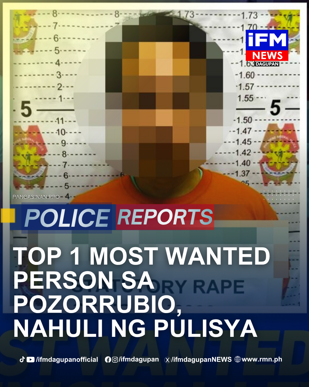 TOP 1 MOST WANTED PERSON SA POZORRUBIO, NAHULI NG PULISYA - RMN Networks