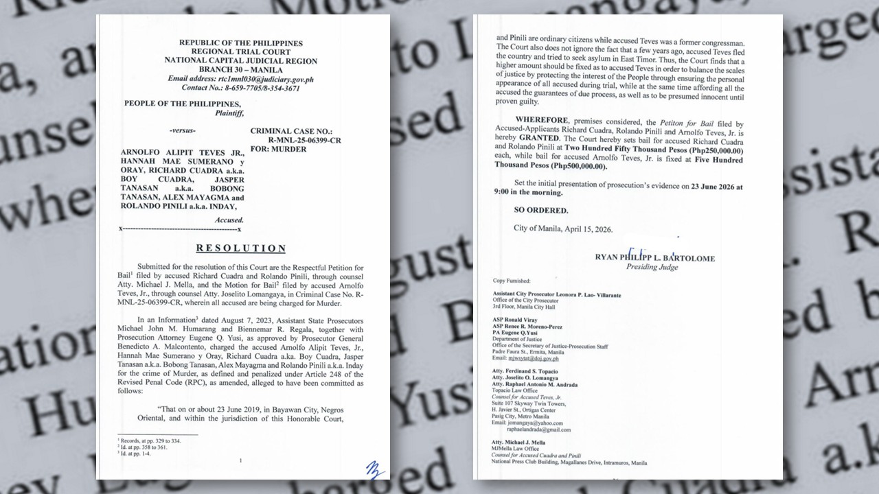 Petition for bail nina dating Rep. Arnie Teves at kapwa akusado sa ...