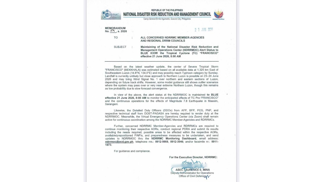 Blue Alert status ng NDRRMC, nananatili dahil sa banta ng Bagyong ...