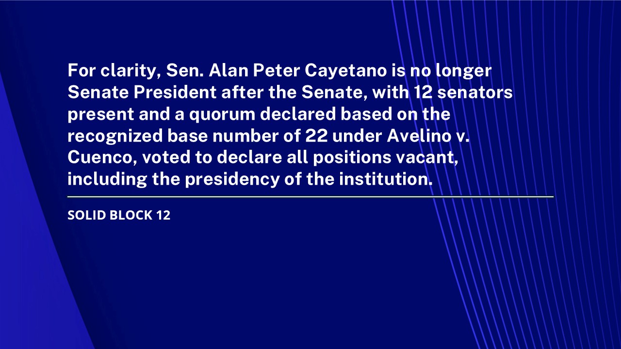Solid Bloc 12 o bagong majority bloc ng Senado, nilinaw na hindi na ...
